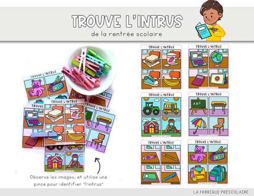 Trouve l'intrus de la rentrée scolaire | La Fabrique Préscolaire