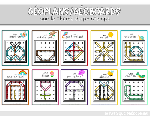 Géoplans/Géoboards le printemps | La Fabrique Préscolaire