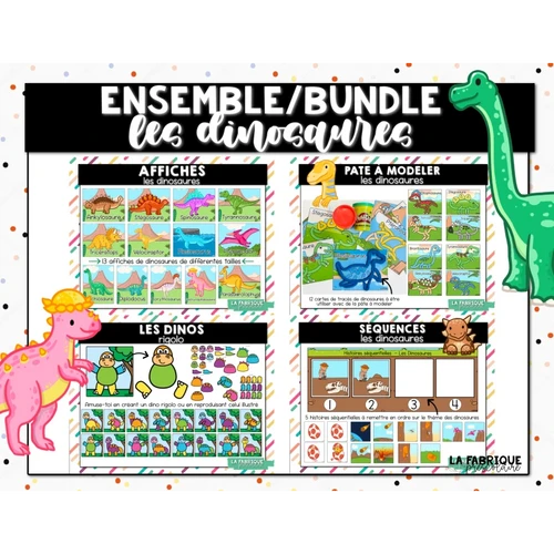 Ensemble/Bundle des dinosaures | La Fabrique Préscolaire
