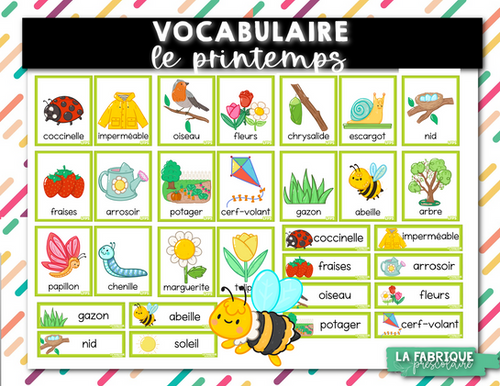 Vocabulaire le printemps | La Fabrique Préscolaire