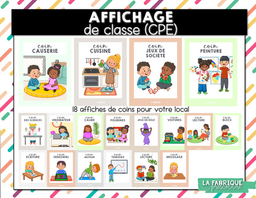 Affiches de coin du CPE | La Fabrique Préscolaire