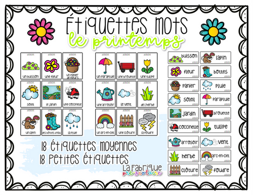 Vocabulaire le printemps | La Fabrique Préscolaire