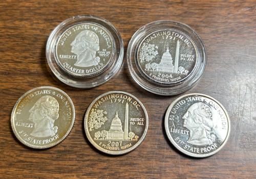 x5 Daniel Carr (Moonlight Mint) 2004 + 2007 COPY 'Quarters' | Mysite