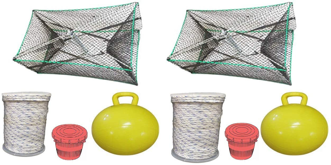 2-pack-galvanized-steel-foldable-prawn-trap-with-line-floats-combo-s32 ...