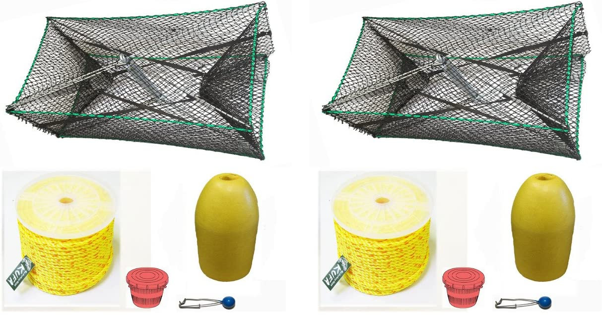 2-pack-galvanized-steel-foldable-prawn-trap-with-line-floats-combo-s32 ...