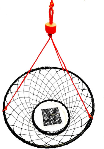 30" Rubber Wrapped Steel Ring Crab Trap with 50' Rope & Bait cage (CT88 ...