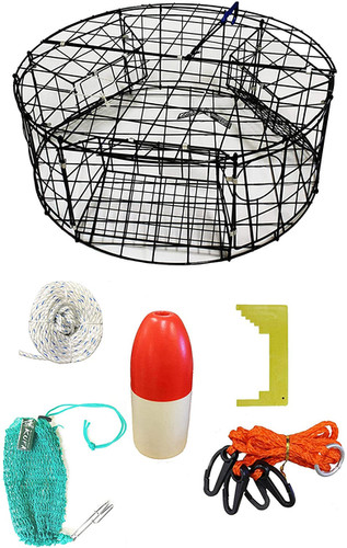 30"X12" Vinyl Coated Round Crab Trap & Accessory Kit CT110+CAM37 | Mysite