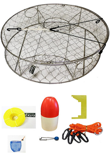 Kufa Sports Stainless Steel Wire Crab Trap with zinc anode & accessory ...