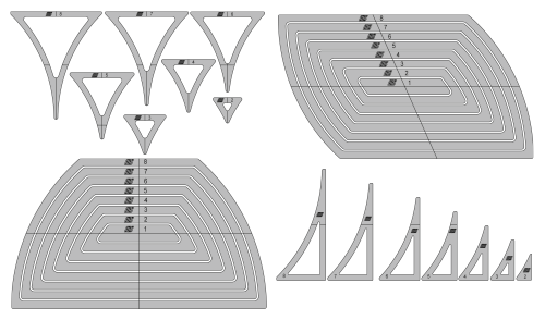 Parallel, Dual, End and Center Triangle Template Set Package ...