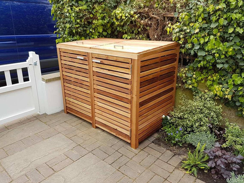 Cedar Slatted Bin Store | wheeliebinstore