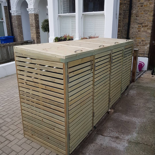 Pressure Treated Slatted Bin Store | wheeliebinstore