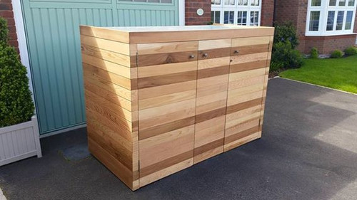Cedar Clad Wheelie Bin Store with Recycling | wheeliebinstore