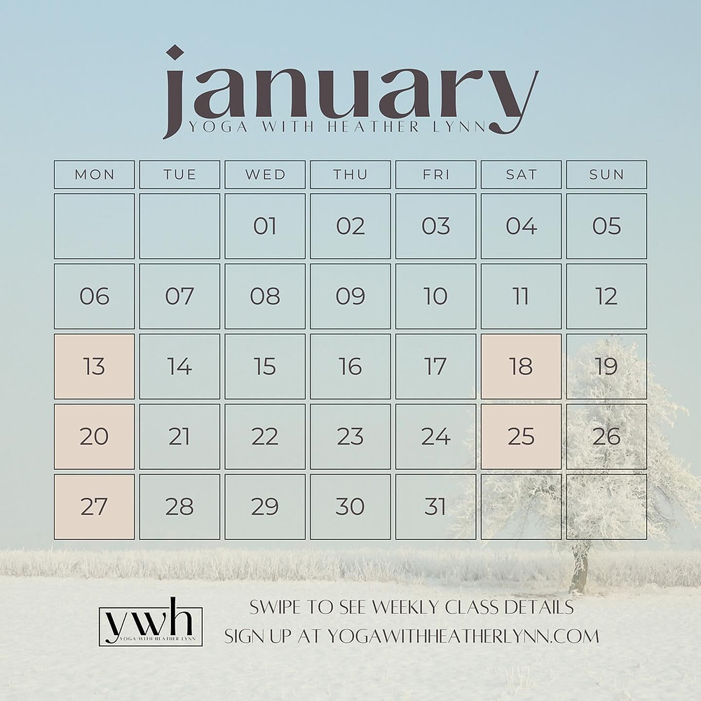 January 2025 Schedule