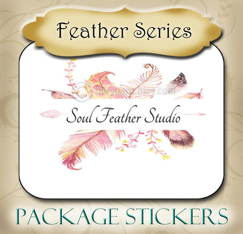 30•FEATHER Series•STICKERS•Rectangle Labels•Package Labels | julry partz