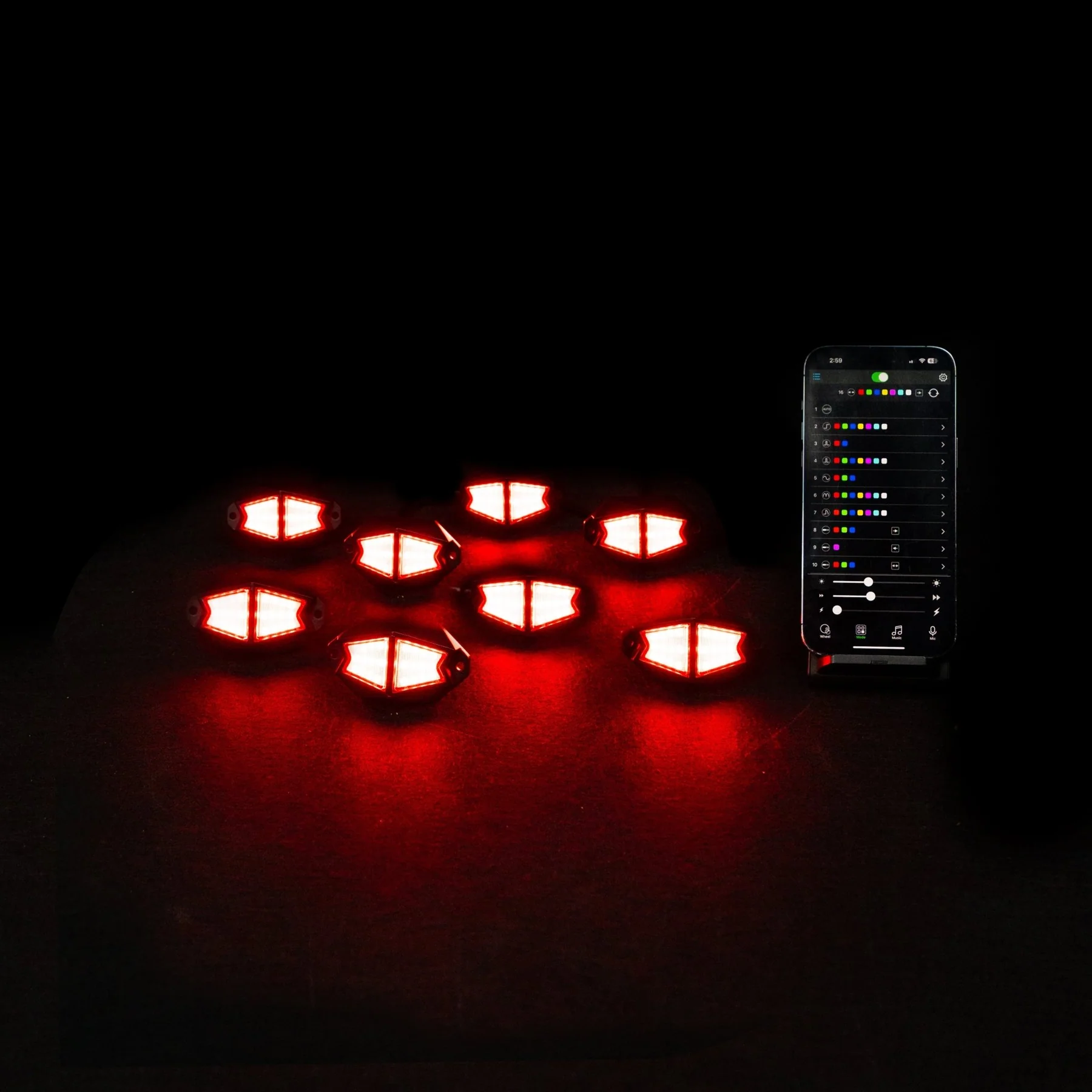 Chasing RGB Rock Lights - 8 Pack | Altitude Off Road