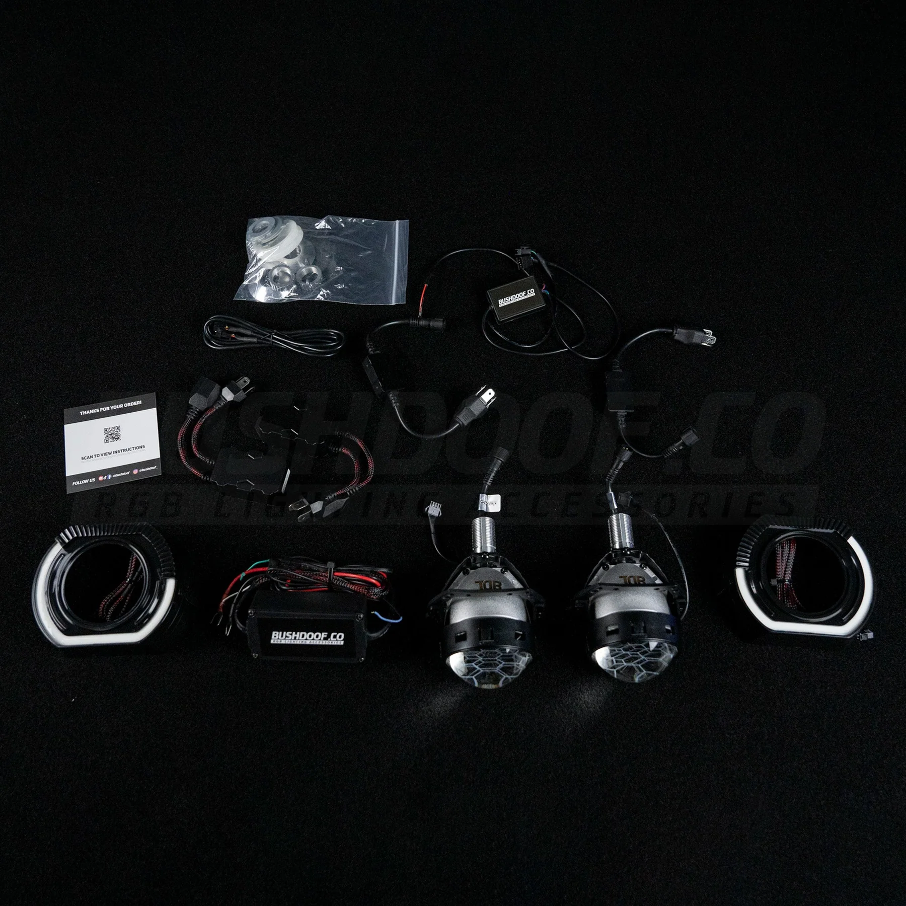 BushDoof Bi-LED 'Angry Eye' Headlight Retrofit DIY Kit | Altitude Off Road