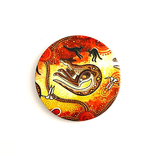 Aboriginal Artist Chern'ee Sutton | Ceramic Coaster | Kangaroo | mak3gifts