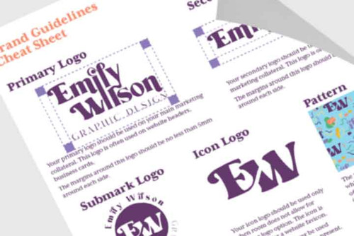 Brand Guidelines Sheet (1 Page) | EmilyWilson.Design