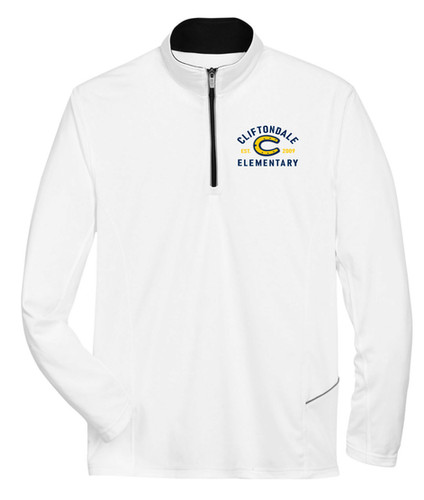 Adult White Quarter Zip Pullover | Cliftondale Store