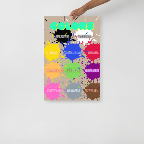 Colors Poster in Ojibwemowin | Miskwadesi