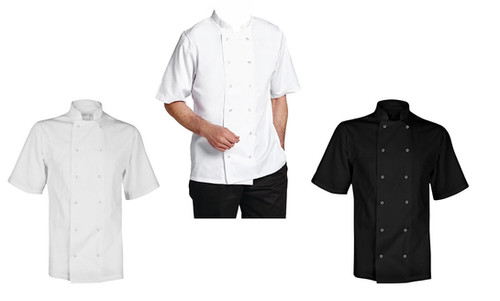Chef Jacket - Long/Short Sleeve Kitchen Wear Black/White | Tops Workwear