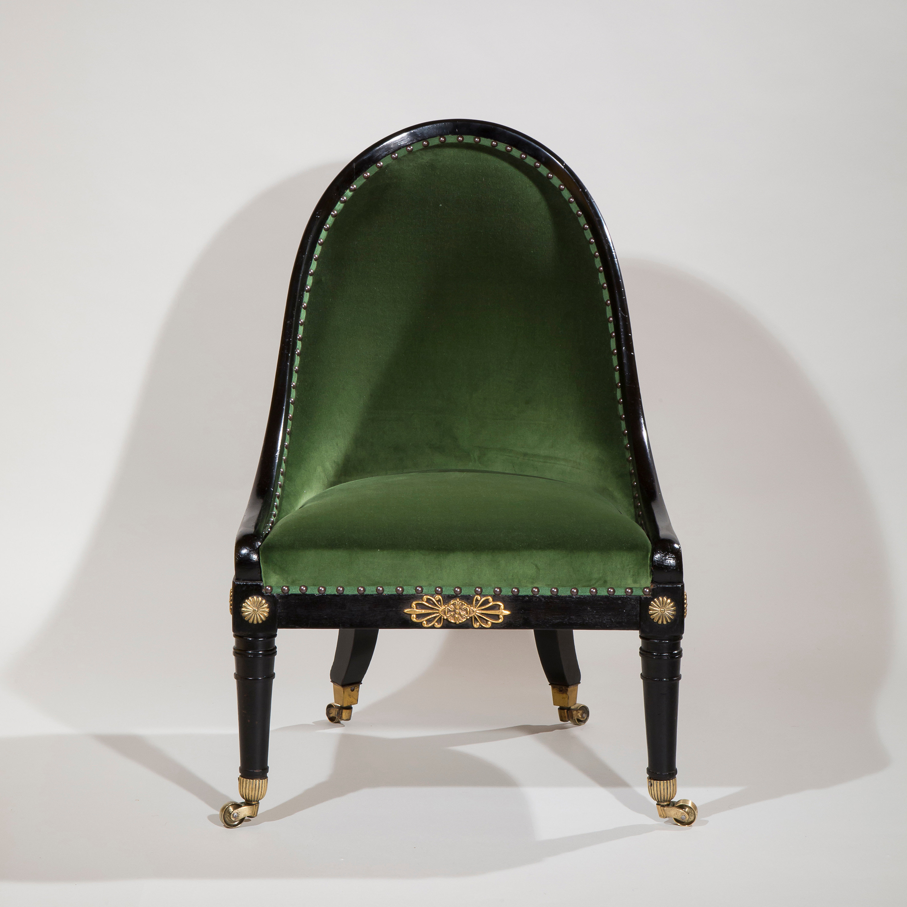 Regency Ebonised Brass Mounted 'Roman' Chair | peacocks-finest