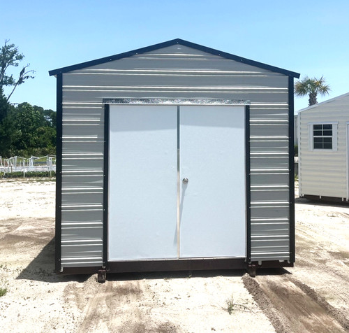 10 x 12 Storage Shed with Double Entry Doors, Two Windows and ...
