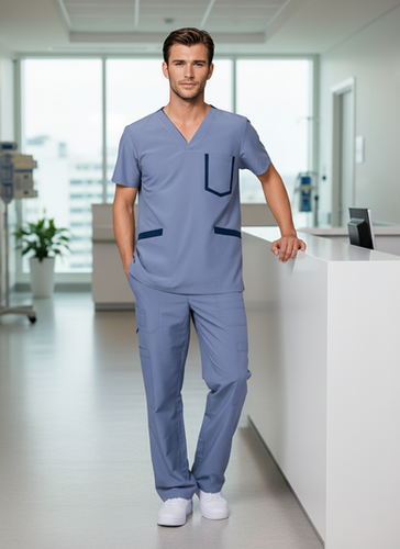 Conjunto Hombre Gris/Azul Pocket | Uniformes Altima