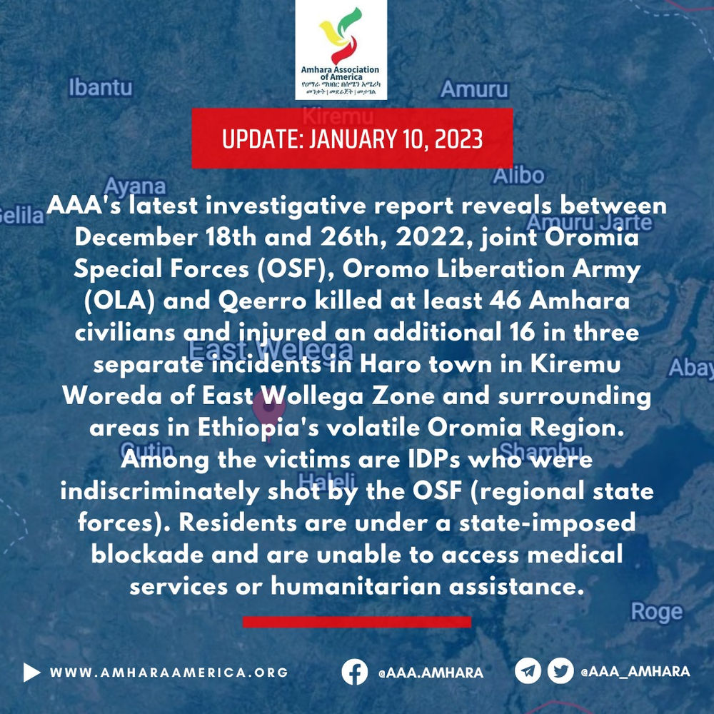 The attack and siege of Haro town by joint Oromia Special Forces (OSF ...