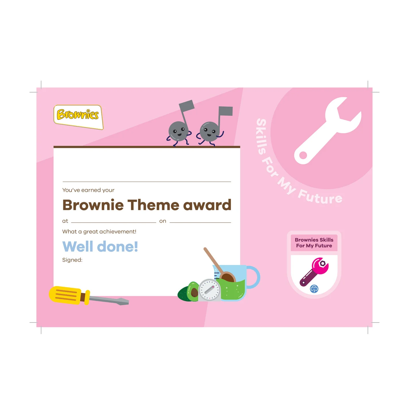 Brownie theme award certificates | Worcester Div Depot