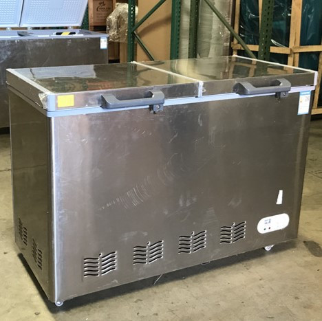 171-0378 51" Stainless Steel Self Contained Seafood Fish Chest Freezer ...