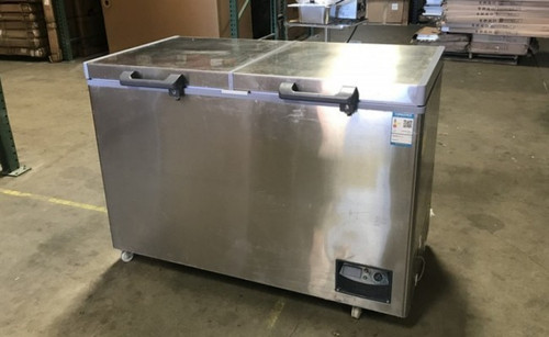 171-0379 51" Stainless Steel Self Contained Seafood Fish Chest Freezer ...