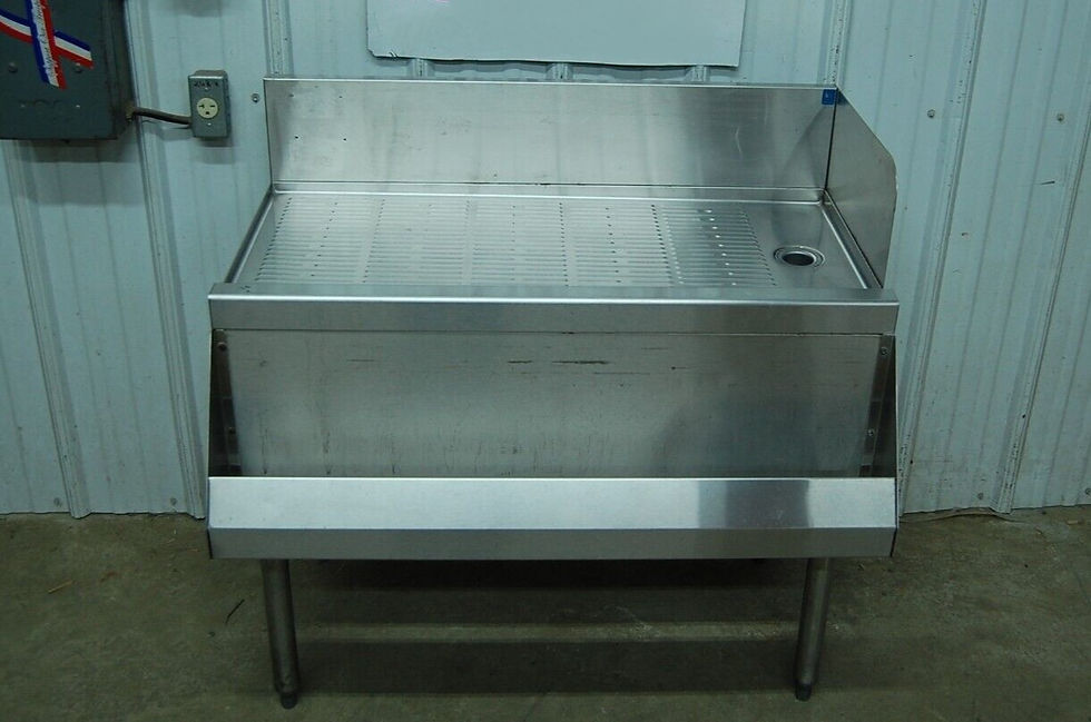 142-0994 36" Stainless Steel Under Bar Drain Board with Speed Rail | GES