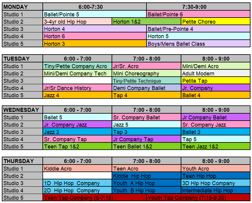 Schedule | Dance Dimensions MD