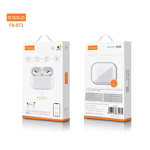 Fone de ouvido sem fio | A'Gold | FN-BT3 | Bluetooth V5.3 | Loja Tá Na Mão