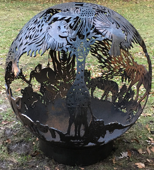 Circle Of Life - Animal Tree Of Life - Fireball - Fire Pit - 42"