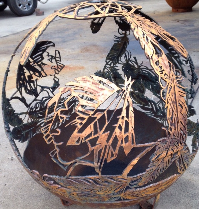 Handmade Metal Globe Fire Pit | FIREBALL FIREPITS fire ball fire pits