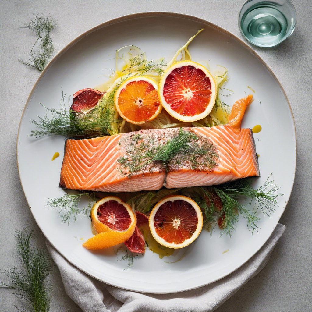 Slow-Roasted Filet of Salmon with Fennel, Blood Orange, Dill and Citrus ...