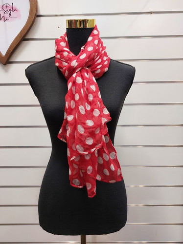Red & White Scarf | Up-Style Me