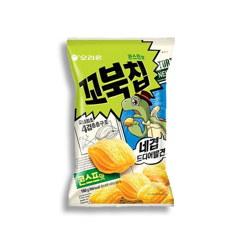 ORION Kkobuk Turtle Sweet Corn Flavour Chips 160g | Sweetie Bear ASC