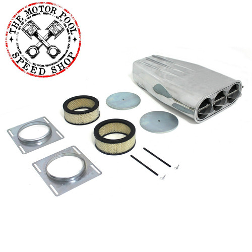 Aluminum Bug Catcher Finned Hood Scoop, Single & Dual Carbs- Polished ...