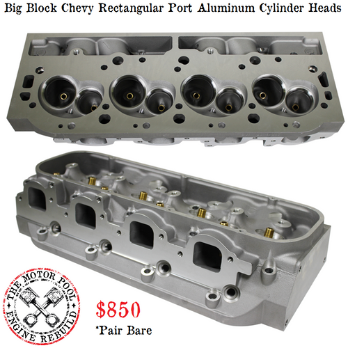 Big Block Chevy Rectangular Port Aluminum Cylinder Heads- Bare (PAIR ...