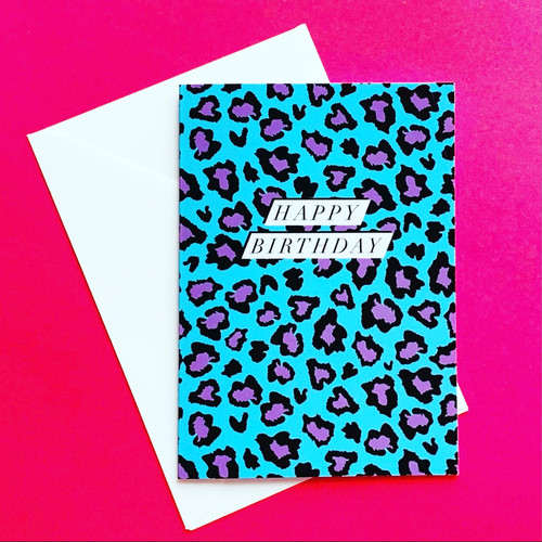 Leopard Print Birthday Greeting Card | By Heather Filby
