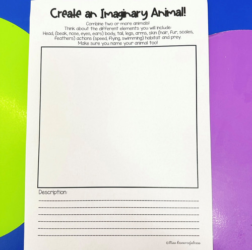 No Prep - Create an Imaginary Animal - Higher Order Thinking Literacy ...