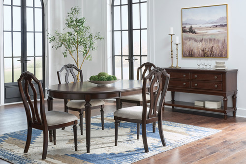 Lavinton Brown Traditional Oval Dining Room EXT Table ...