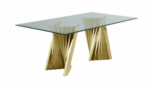 D02 Best Glass Top/Gold Base Dining Table | EuroclassicFurniture