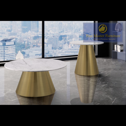 Marble Top & Gold-Plated Base Coffee Table J024 | EuroclassicFurniture