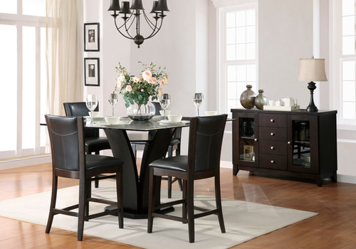 Round Glass Top Counter Height Table 710-36RD48 Daisy Home ...