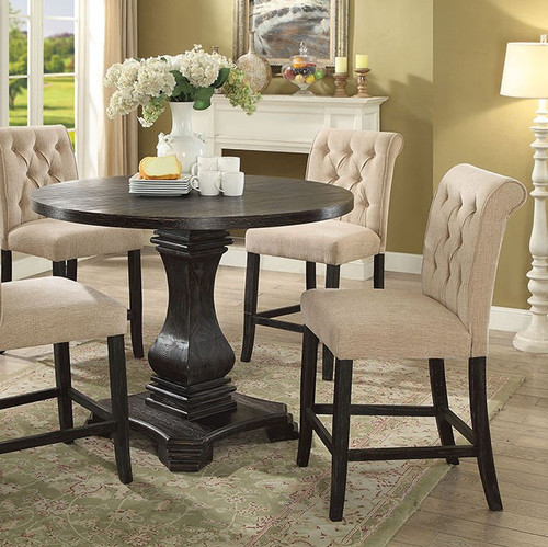Rustic Black Round Counter High Table NERISSA FOA | EuroclassicFurniture