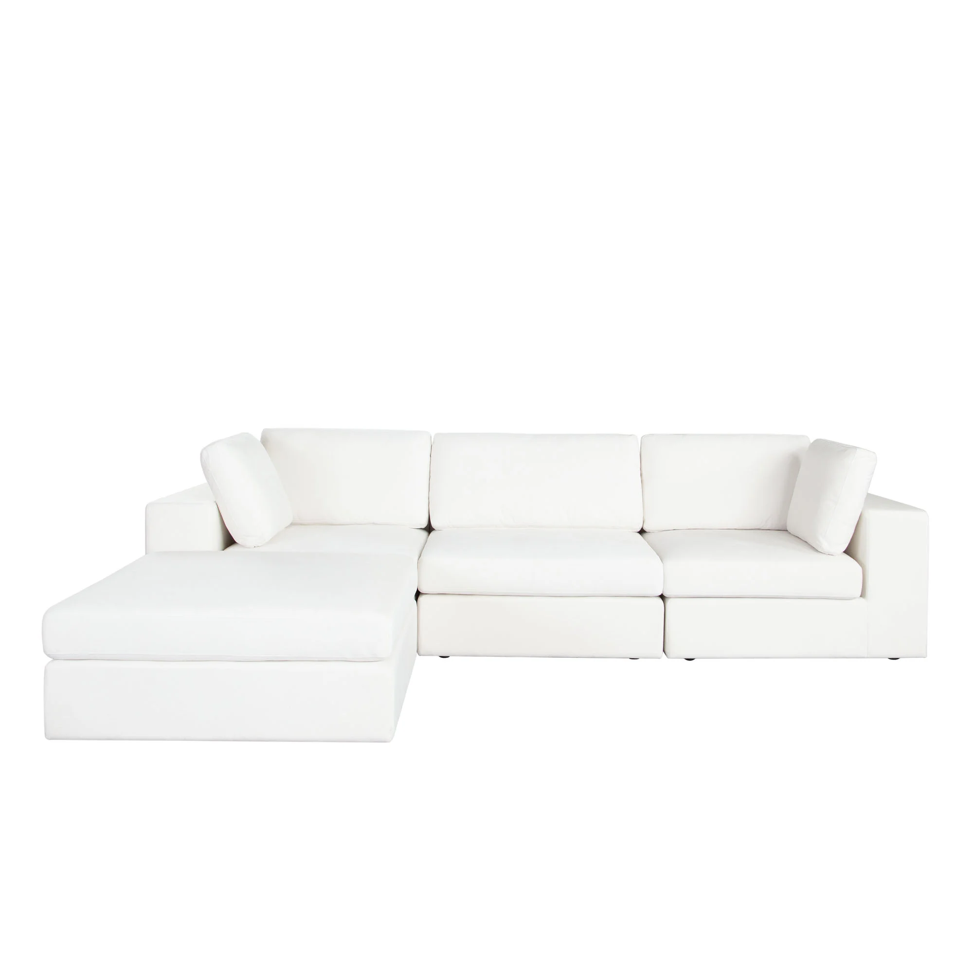 Diamond Sofa Muse White 4pc Modular Reversible Chaise Sectional ...